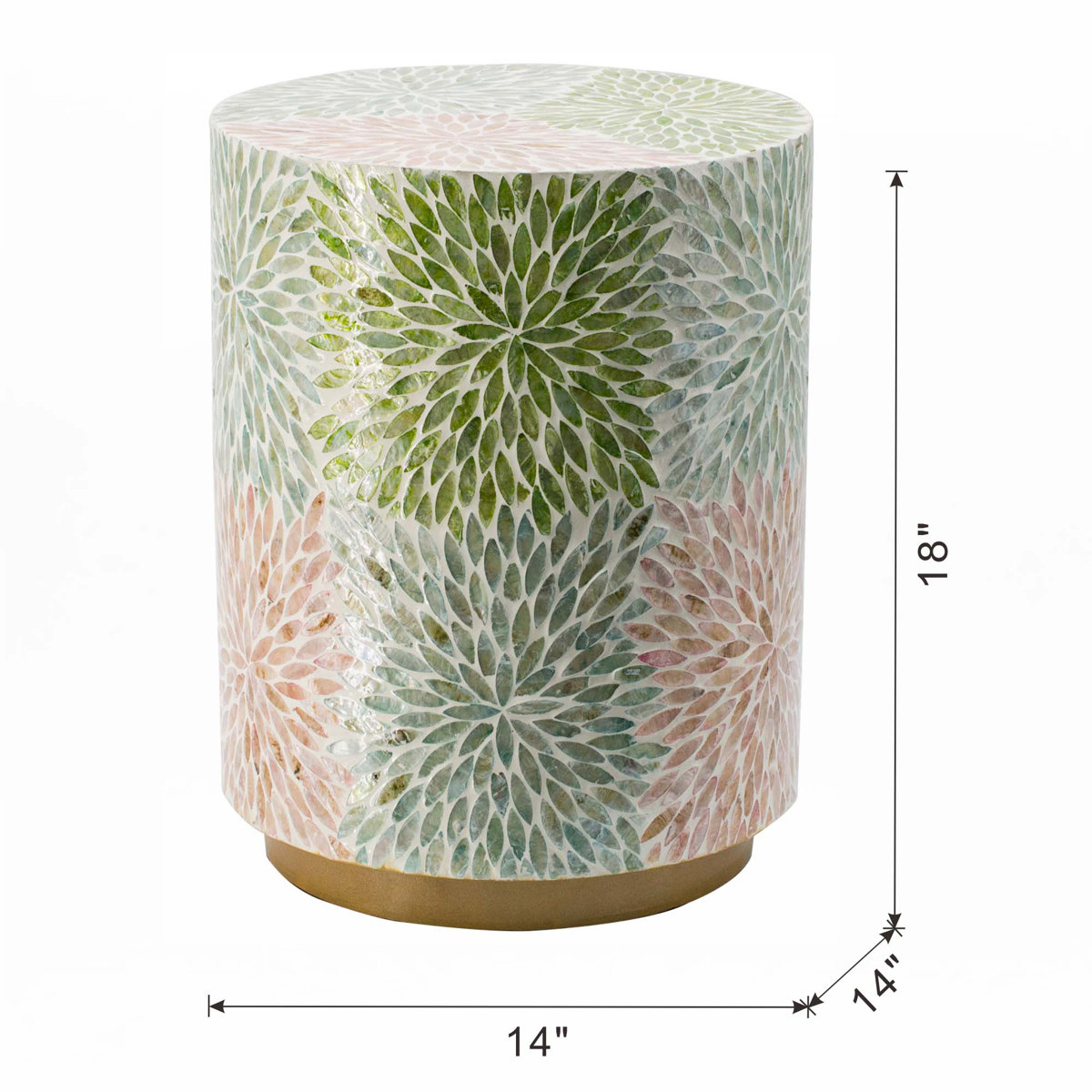 Mercer41 Cylindrical Garden Capiz Stool, Accent Side Table | Wayfair
